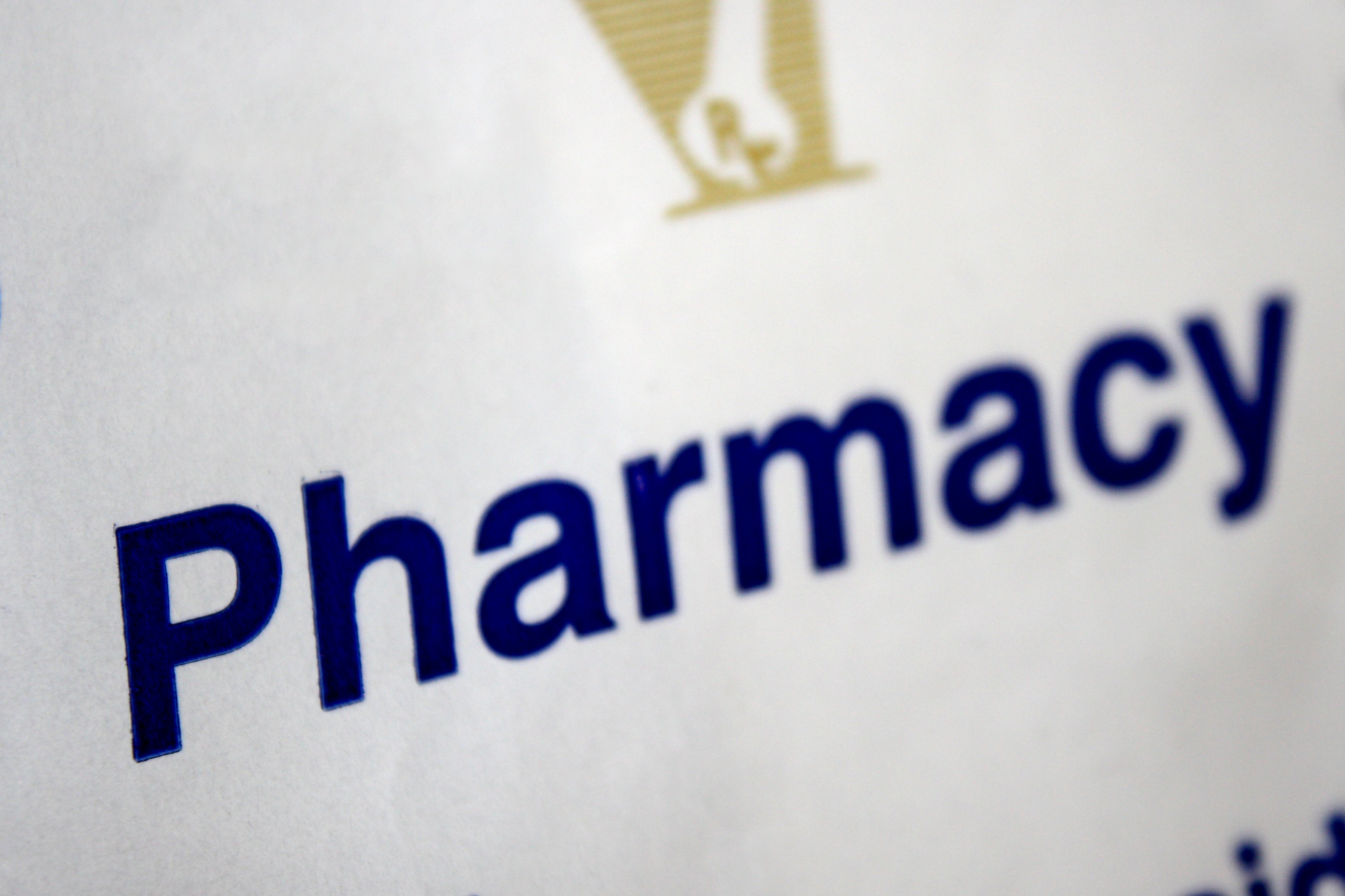 Pharmacy Word Printed On Medication Bag Picture Free Photograph